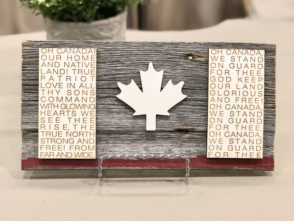 Canadian Flag Authentic Barn Wood Sign 5-6" x 8” with 3D cut letters ...